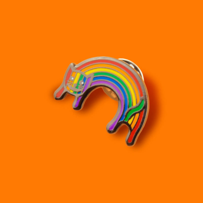 Rainbow Cat Enamel Pin | Luna